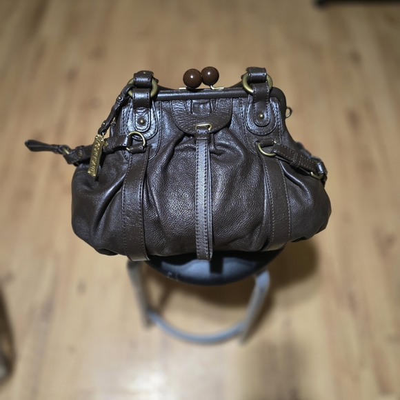 Lockhart | Bags | Lockhart Brown Leather Kisslock Handbag 4 X 1 | Poshmark